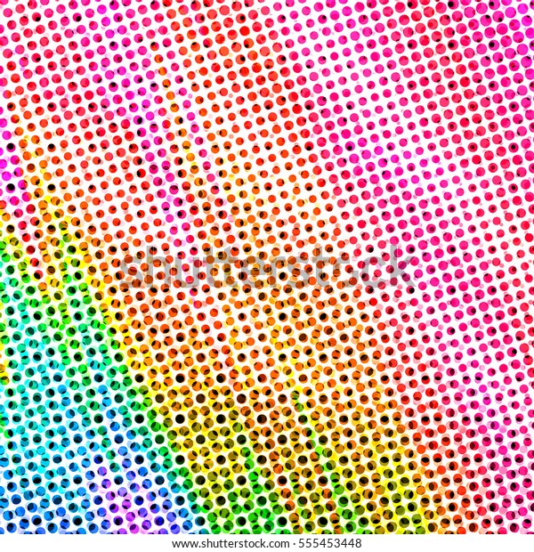Colorful Rainbow Halftone Dot Pattern Featuring Stock Illustration ...