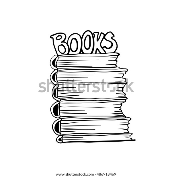 Coloring Book Page Design Stack Books Stock Illustration 486918469 ...