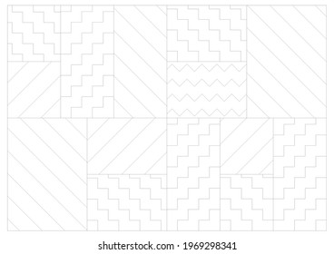 Coloring Page Abstract Pattern Random Checkered Stock Illustration ...