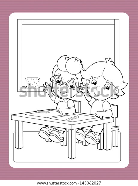 Coloring Page Exercise School Theme Illustration Stock Illustration ...