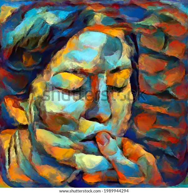 Coloring Series Backdrop Human Face Colors Stock Illustration ...