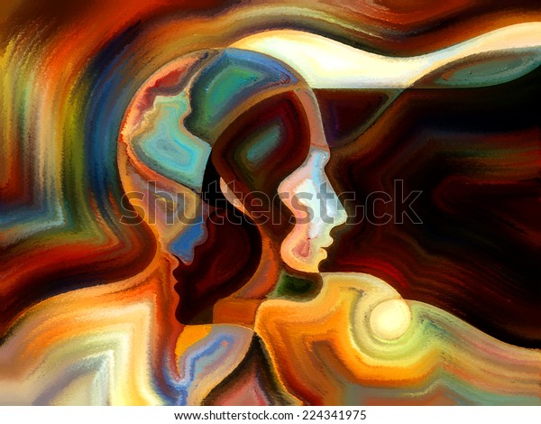 Colors Mind Series Composition Elements Human Stock Illustration ...