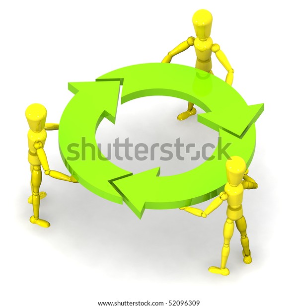 Colourful 3d Rendered Teamwork Concept Illustration Stock Illustration ...