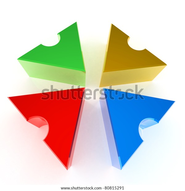 Colourful 3d Rendered Teamwork Concept Arrow Stock Illustration ...