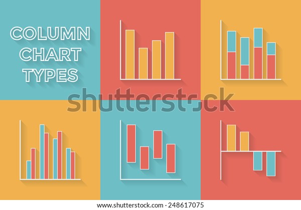 Column Chart Types Set Infographic Elements Stock Illustration ...