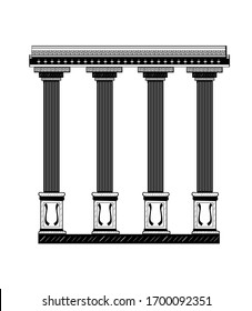 Column Drawing Architect Element Isolated On Stock Illustration ...