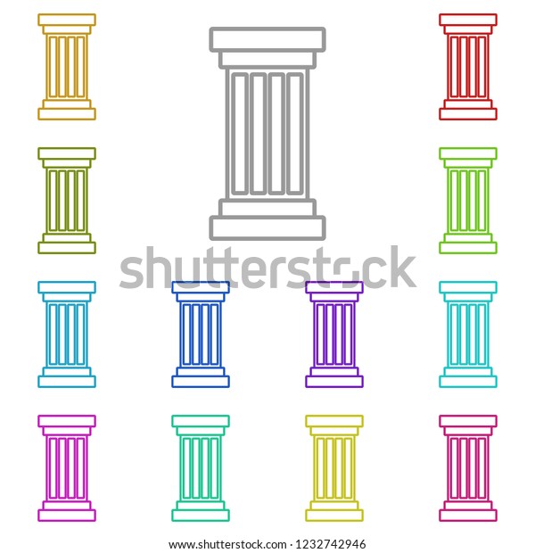 Column Icon Multi Color Simple Outline Stock Illustration 1232742946 ...