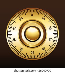 Golden Combination Dial Lock Vector Illustration 스톡 벡터(로열티 프리) 26041711 ...