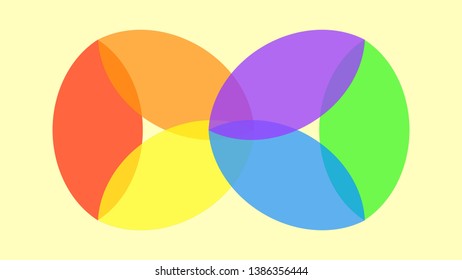Venn Diagram Color Infographic Set Three Stock Vector (Royalty Free ...
