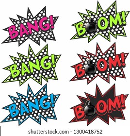 Comic Bang Boom Stock Illustration 1300418752 | Shutterstock