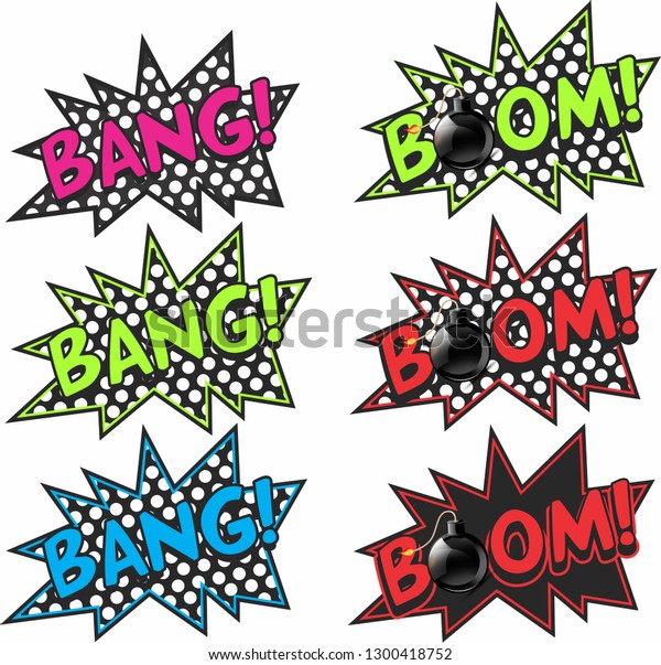 Comic Bang Boom Stock Illustration 1300418752 | Shutterstock