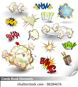 Comic Book Elements Cartoon Explosions Stock Illustration 38184676 ...
