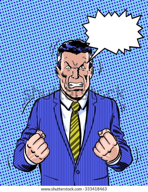 Comic Book Illustrated Angry Manager Dialog Stock Illustration 333418463