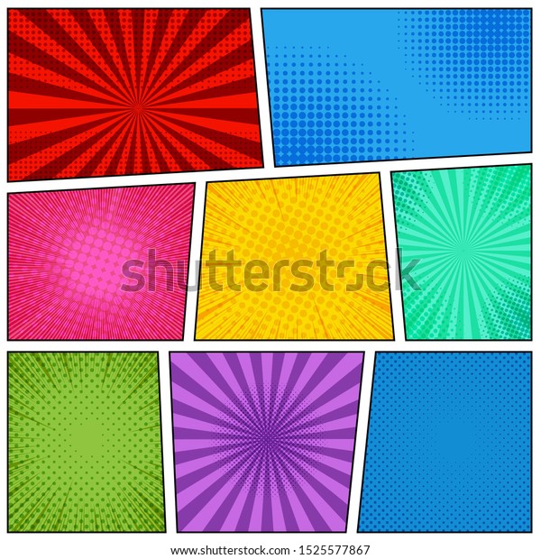 Comic Book Page Blank Concept Bright Stock Illustration 1525577867 ...