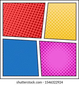 Comic Book Page Template Different Backgrounds Stock Illustration ...