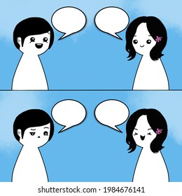 Comic Conversation Template Simple Characters Stock Illustration ...