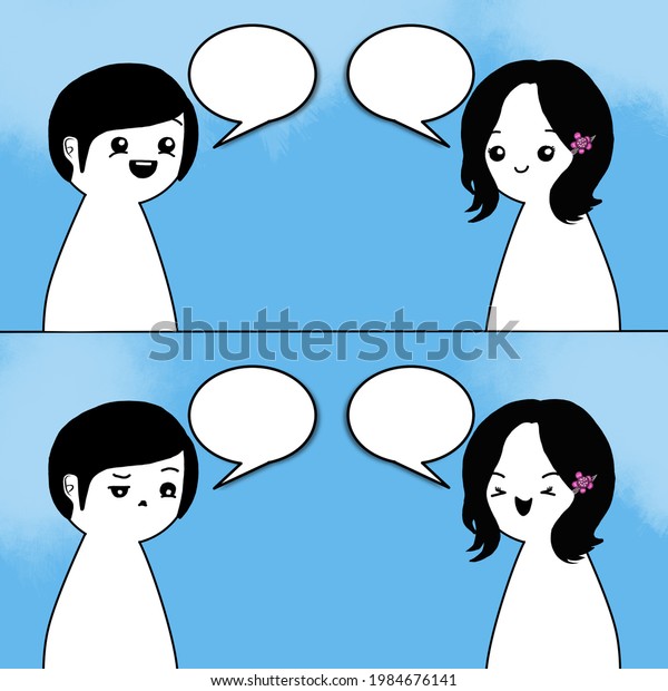 Comic Conversation Template Simple Characters Stock Illustration ...