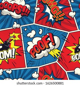 Comic Speech Bubbles Seamless Pattern Smoke Stock Illustration ...