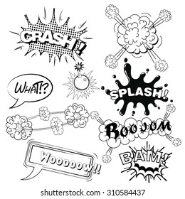 Comic Speech Bubbles Sound Effects Cloud Stock Illustration 310584437
