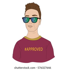 Comic Style Guy Drawing Middle Finger Stock Illustration 576327646 ...