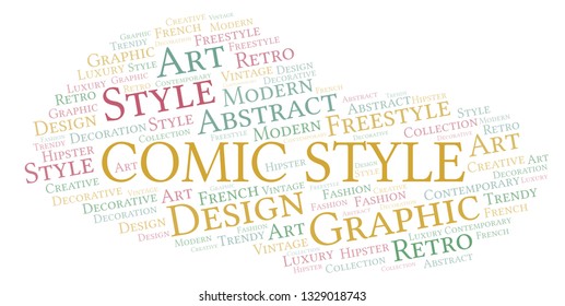 Comic Style Word Cloud Stock Illustration 1329018743