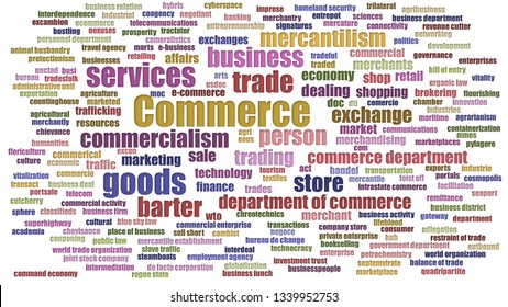 Commerce Word Cloud Rows Isolated Stock Illustration 1339952753 ...