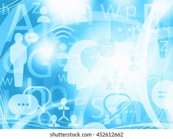 Communication Abstract Blue Light Background Illustration Stock ...