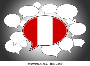 Communication Concept Speech Cloud Voice Peru: стоковая иллюстрация ...