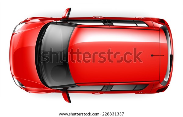 Compact Car Top View Isolated On Stock Illustration 228831337