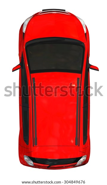 Compact Car Top View Isolated On Stock Illustration 304849676 ...