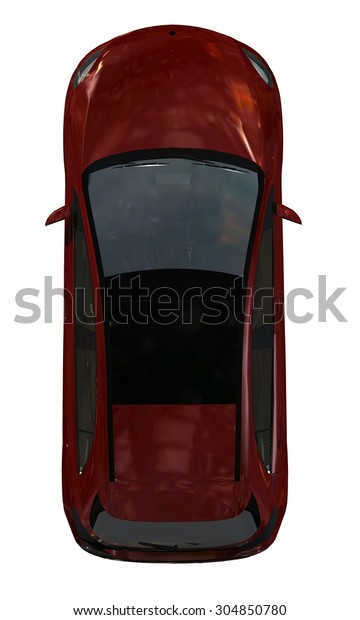 Compact Car Top View Isolated On Stock Illustration 304850780 ...