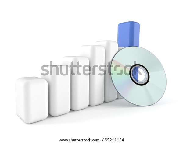 Compact Disc Chart Isolated On White Stock Illustration 655211134