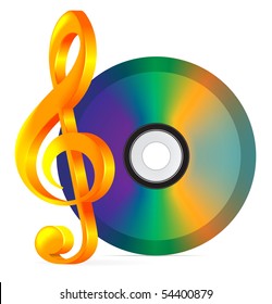 Compact Disc Music Notes Stock Illustration 54400879 | Shutterstock