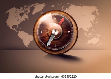 Compass 3d Earth Map Background Stock Illustration 638352220 | Shutterstock