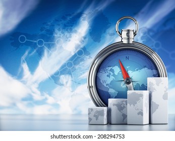 Compass Background Earth Map Textured Cubes 스톡 일러스트 208294753 ...