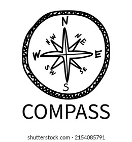 Compass Draw Vector Isolated Stock Illustration 2154085791 | Shutterstock