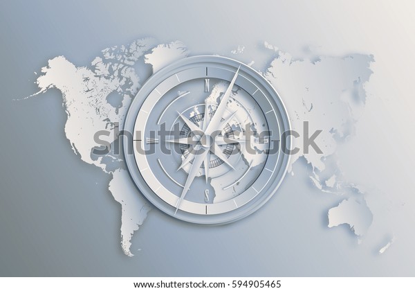Compass Earth Map Gray Style Background Stock Illustration 594905465 ...