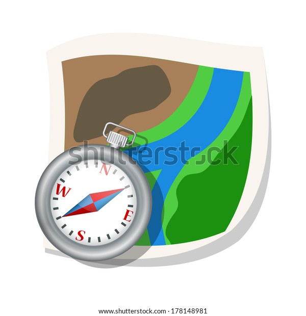 Compass Map Raster Version Stock Illustration 178148981 | Shutterstock