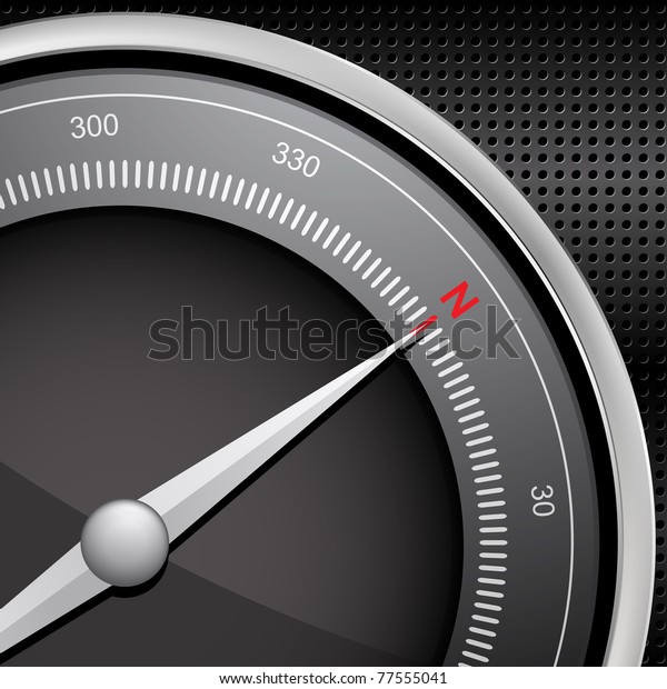 Compass Needle Pointing North On Black Stock Illustration 77555041 ...