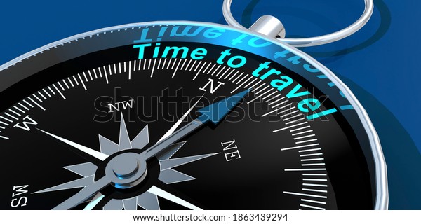 Compass Needle Pointing Word Time Travel Stock Illustration 1863439294 ...