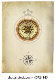 Vintage Compass On Map Background Stock Vector (Royalty Free) 469469183 ...