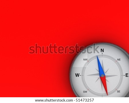 Compass On Red Background Stock Illustration 51473257 - Shutterstock