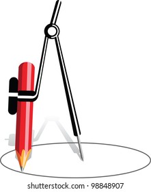 Compass Pencil Stock Illustration 98848907 | Shutterstock