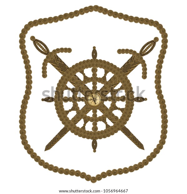 Compass Wheel Sword Stock Illustration 1056964667 | Shutterstock