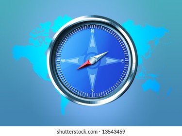 Compass World Map Stock Illustration 13543459 | Shutterstock