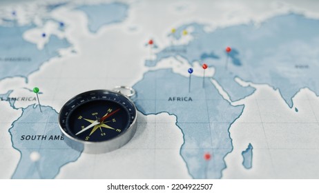 Compass World Map 3d Rendering Stock Illustration 2204922507 | Shutterstock