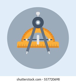 Compasses Protractor Icon Stock Illustration 557720698 | Shutterstock