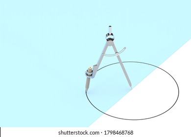 Compasses White Background Tools Drawing 3d Stock Illustration ...