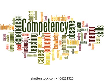 Competency Word Cloud Concept On White Stock Illustration 406211320 ...
