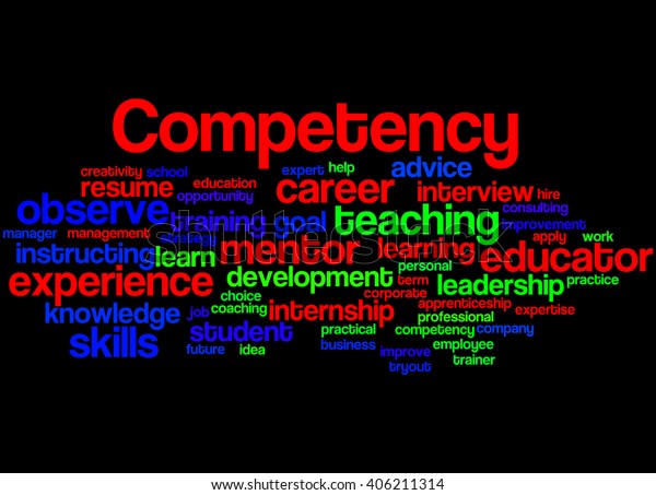 Competency Word Cloud Concept On Black Stock Illustration 406211314 ...